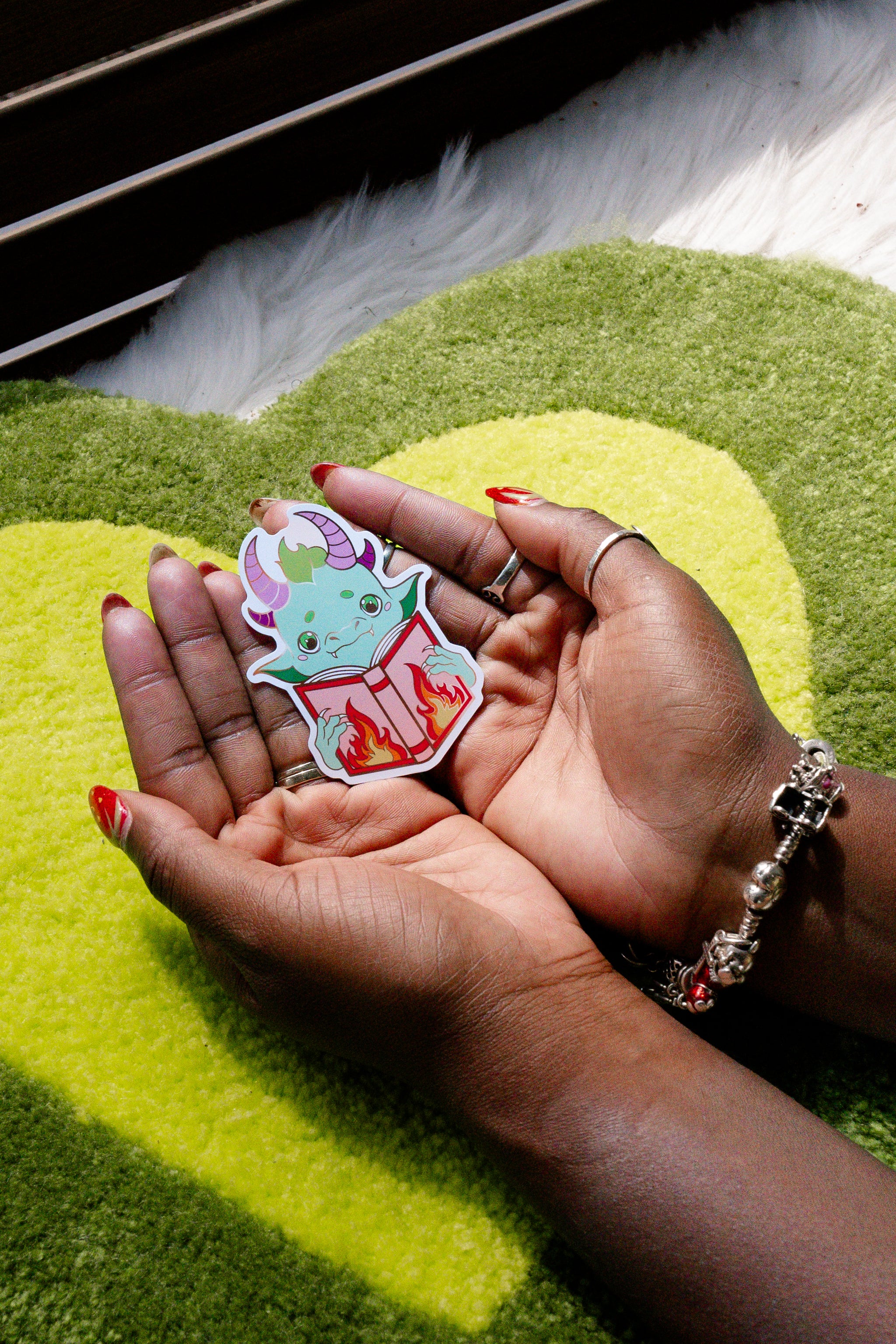 Mythical Dragon Reading Bookish Sticker - Bookish Fairycore Cottagecor – Pinstory