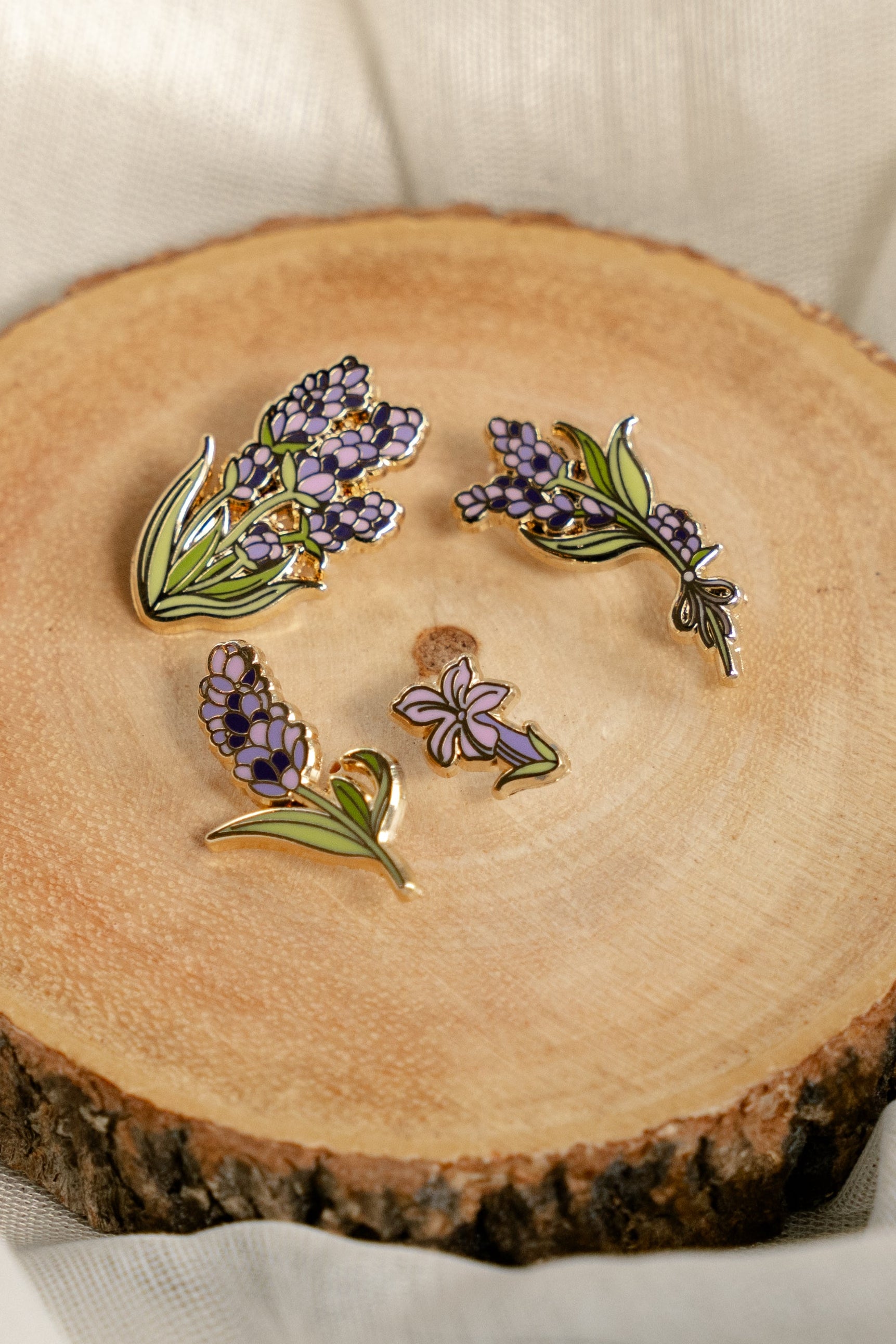 Lavender Enamel Filler Pin Set - Bookish Fairycore Cottagecore Pinstor ...